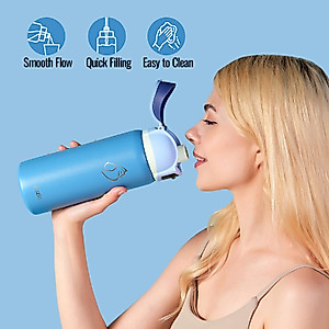 BUZIO 40 oz Tumbler with Handle & Insulated Water Bottle with Chug Lid