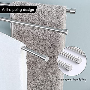 KES Bathroom Towel Bar 13.8 Inch Swing Arm Wall Mount Swing Out 4-Arm Towel Holder, SUS304 Stainless Steel Brushed Finish, A2102S4-2