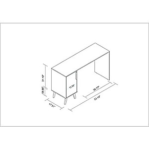 Manhattan Comfort Hogan Office Desk, Dark Brown