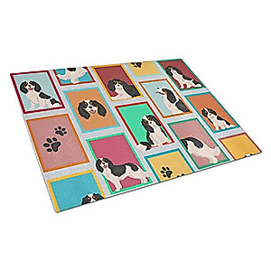 Caroline's Treasures MLM1152LCB Lots of Tricolor Cavalier Spaniel Glass Cutting Board Large Decorative Tempered Glass Kitchen Cutting and Serving Board Large Size Chopping Board
