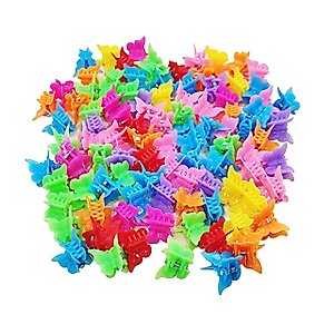 100 PCS Mini Butterfly Hair Clips for Girls and Women,(Colors in Random)