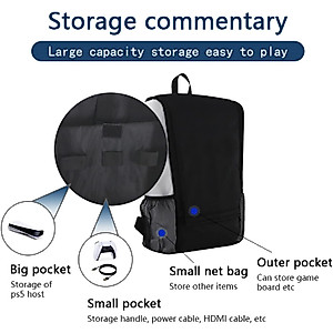 MEGCCR Travel Storage Bag Backpack PS5 Mainframe Protective Bag A Handle Bag PS5 Set Multifunctional Travel Carrying Case