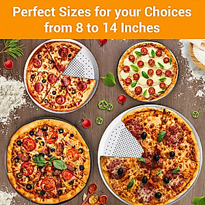Suice Nonstick Pizza Pan with Holes 10 Inch, Aluminum Alloy Pizza Pan for Oven Round Pizza Tray, 1Pc Pizza Baking Sheet for Baking Crispy Pizzas, Durable Perforated Pizza Bakeware for Oven Use -Silver