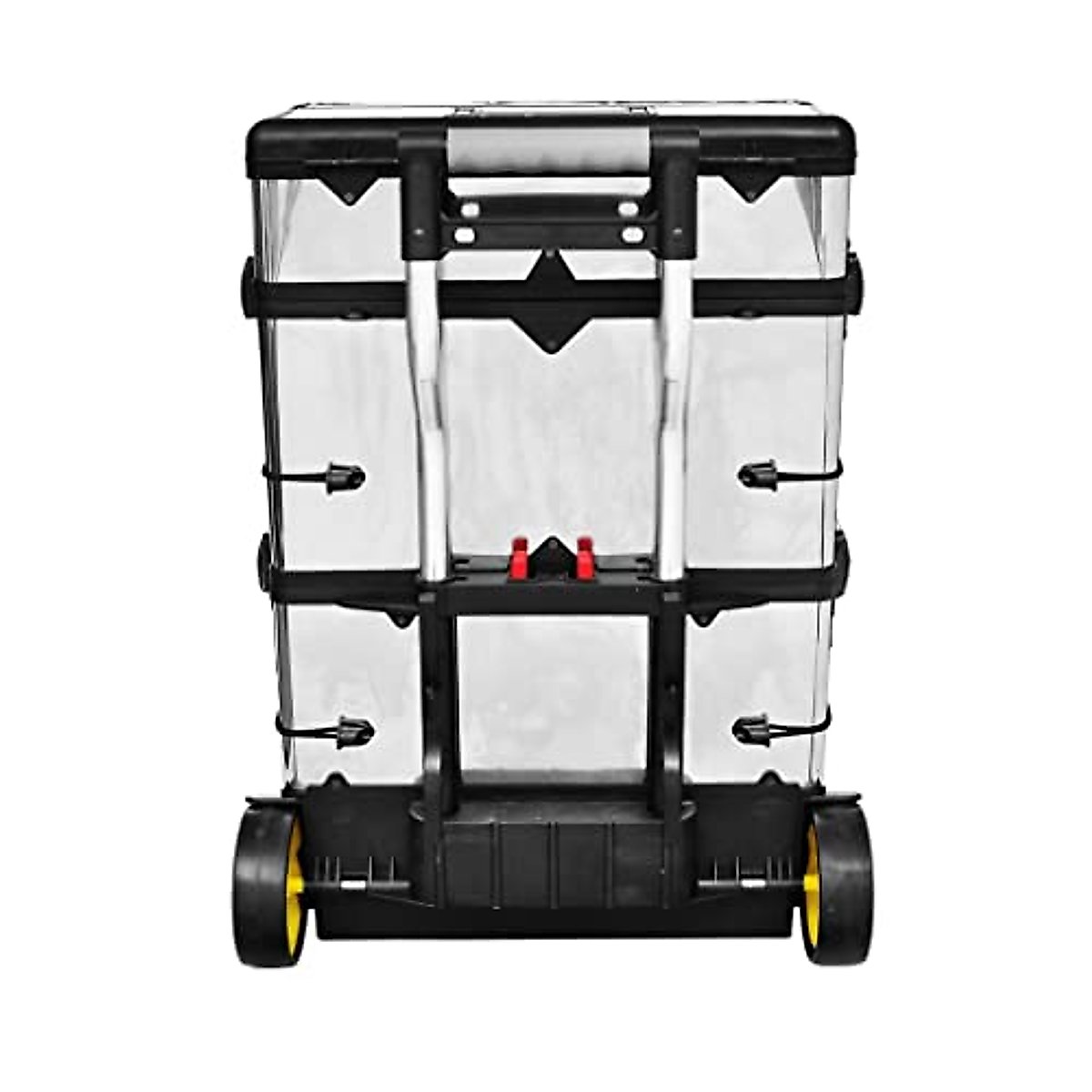 vidaXL 3-Part Rolling Tool Box with 2 Wheels Storage Cabinet Storage Boxes Traditional Handy Toolbox Large Pull-handle Durable Silver