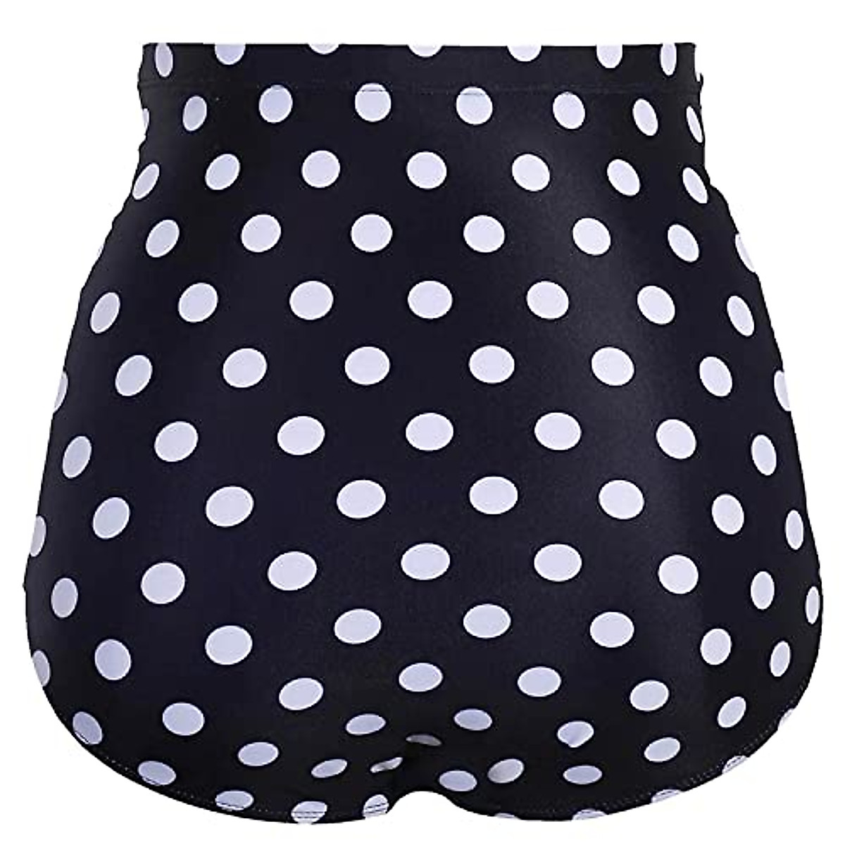 Tempt Me Women's High Waisted Swimsuit Bottom Polka Dot Tummy Control Ruched Bikini Bottom Vintage Swim Bottom Tankini Briefs L