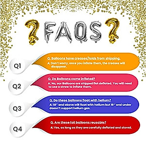 Letter Balloons - Custom Phrase 16 Inch Balloon Letters Alphabet & Number Foil Balloons - Letter Balloon Banner for Birthday, Baby Shower - Gold, Silver, Rose Gold, Red, Blue, Pearl White & Black