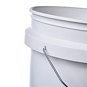 Hudson Exchange 5 Gallon Bucket with Bottom Grip Handle, HDPE, White