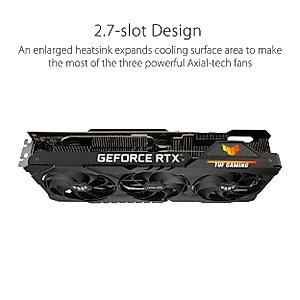 ASUS TUF Gaming NVIDIA GeForce RTX 3080 Ti OC Edition Graphics Card (PCIe 4.0, 12GB GDDR6X, HDMI 2.1, DisplayPort 1.4a, Dual Ball Fan Bearings, Military-Grade Certification, GPU Tweak II) (Renewed)