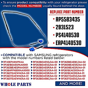 Whole Parts DA47-00244W Refrigerator Defrost Heater Assembly - Replacement and Compatible with Some Samsung Refrigerators - Non-OEM Samsung Appliance Parts & Accessories - 2 Yr Warranty