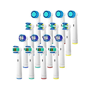 KS-QON BENG 16Pcs Toothbrush Replacement Heads , Electric Replacement Brush Heads Professional Sensitive Gum Care Replacement Brush Heads,Includes 4 Precision,4 Floss,4 Senstive,4 White Clean