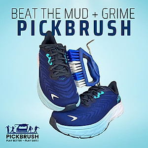 Kelcie's Handheld Shoe Cleaning Brush with Pick - Boot Brush & Cleat Cleaner for Golf, Soccer & Other Outdoor Footwear - Heavy-Duty Stiff Bristle Boot Scrubber for Cleaning Mud Off Shoes in Minutes