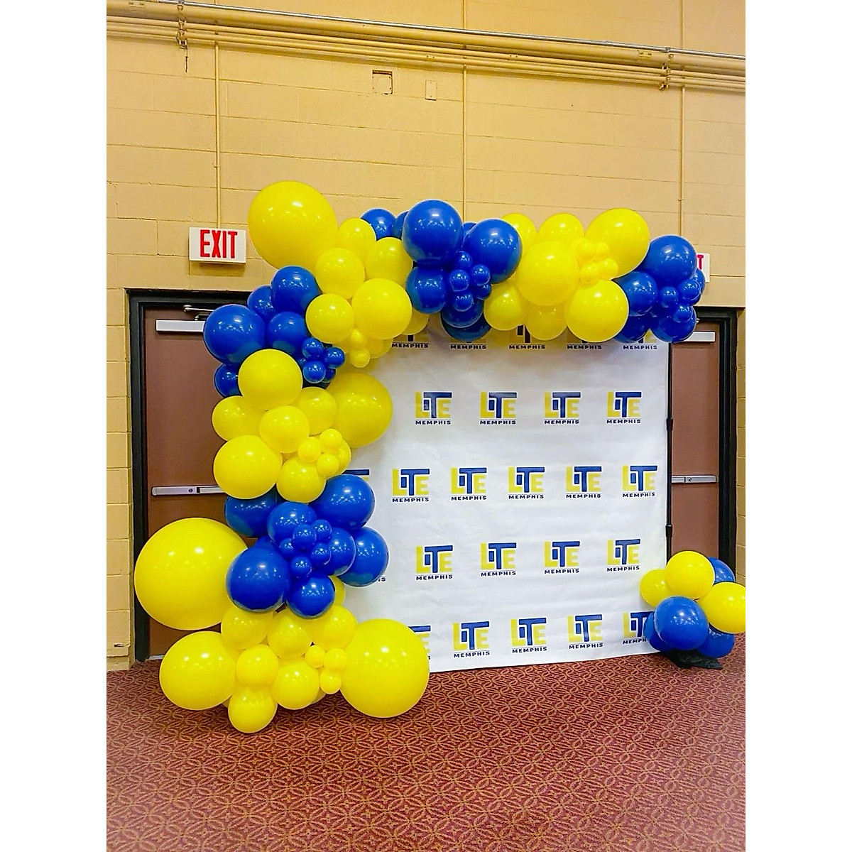 Blue and Yellow Balloon Arch Kit, Royal Blue White Yellow Balloon Garland Kit Latex Baloons with 4D Foil Star Balloons for Baby Shower Anniversary Birthday Wedding Graduation Office Party DIY