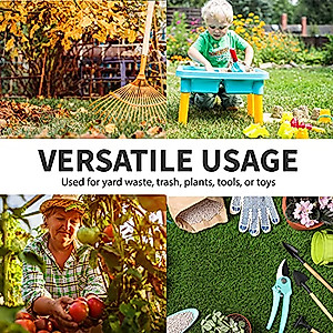 Garnen 72 Gallon Garden Waste Bags (2 Pack), Heavy Duty Reusable/Collapsible Leaf Basket Bags with 4 Reinforced Handles for Lawn Yard Pool Plant Trash Trimming Gardening Containers