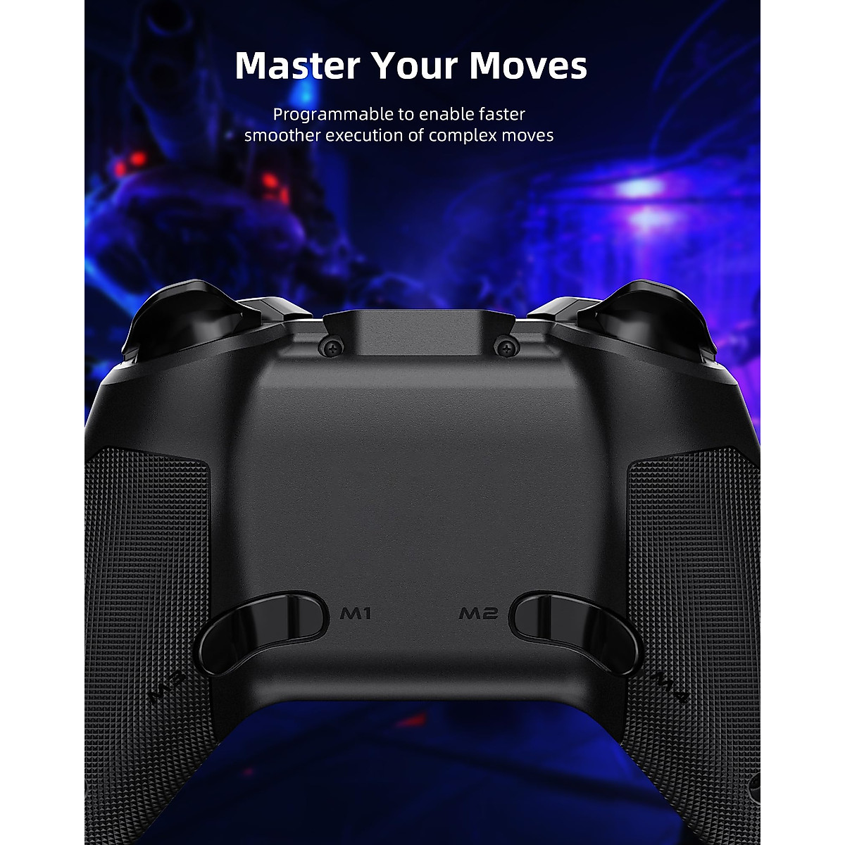 Forty4 Wireless Gaming Controller, Game Controller for PC Windows 7/8/10/11, PS3, Switch, Dual-Vibration Joystick Gamepad for Computer