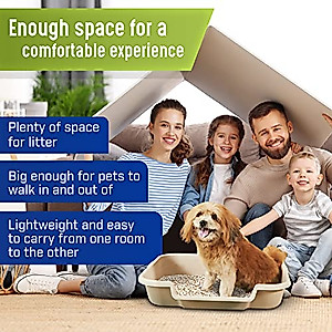 PuppyGoHere Dog Litter Box, Large Size, Misty Gray, Durable & Pet Safe Puppy Litter Box, Indoor Open Top Entry Dog Litter Pan, Comfortable for Dogs, Great for Dogs up to 20 lbs