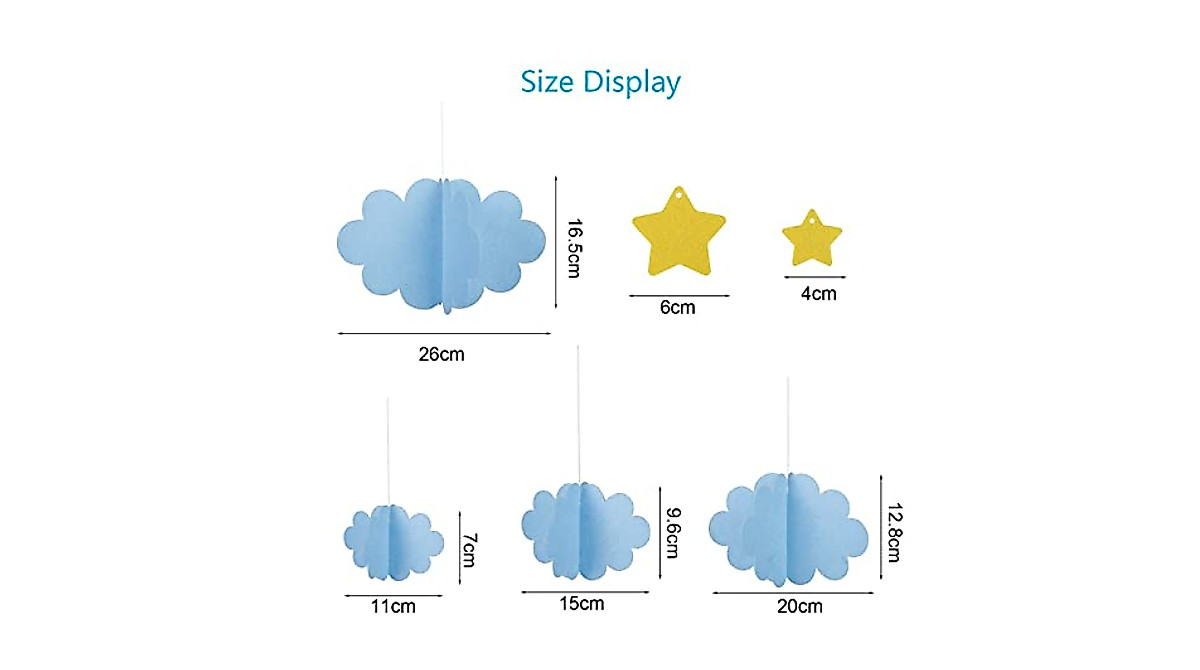 SUNKIM 40-Piece 3D Cloud & Star Decor for Nurseries & Parties