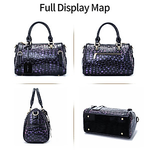 FEIMINA High-End Genuine Leather Shoulder Bag for Women, Stylish Handbag for Ladies, Refined Tote Purse, Crossbody Bag (Purple)