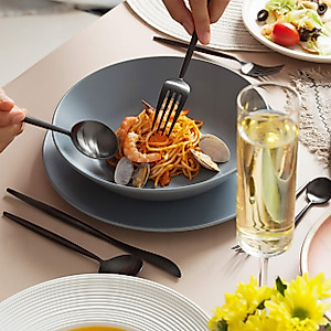 Homelux Theory 18/10 Stainless Steel Silverware Set, 4 Cutlery Set of 5pc Heavy Duty Spoons & Forks Set, Kitchen Silverware Set Dishwasher Safe, Elegant Adaline Royal Modern Utensils & Flatware Set