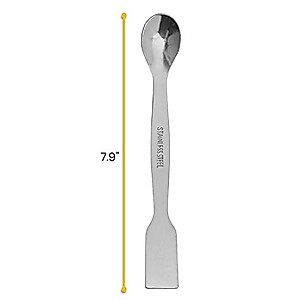 EISCO Scoop with Spatula, 7.9" - Stainless Steel, Polished - One Flat End, One Spoon End