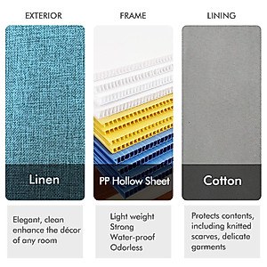 HUATK 4 Pack Decorative Storage Boxes with Lids Storage Baskets for Shelves, Closet organization Bins for Office, Bedroom, Closet, Toys (Teal)