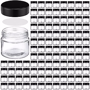 60 Pieces Glass Jars with Lids Clear Small Mason Jars Empty Round Glass Spice Jars Wide Mouth Canning Jars Storage Refillable Empty Cosmetic Containers for Lotions Cream Powders Beauty Product (4 oz)