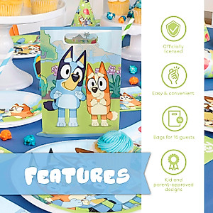 Unique Bluey Goodie Bags for Bluey Party Favors | 16 Pack | Bluey Party Bags | Bluey Birthday Decorations | Bluey Party Decorations