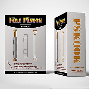 PSKOOK Metal Fire Piston Educational Campers/Survival/Preppers Scientific Lesson