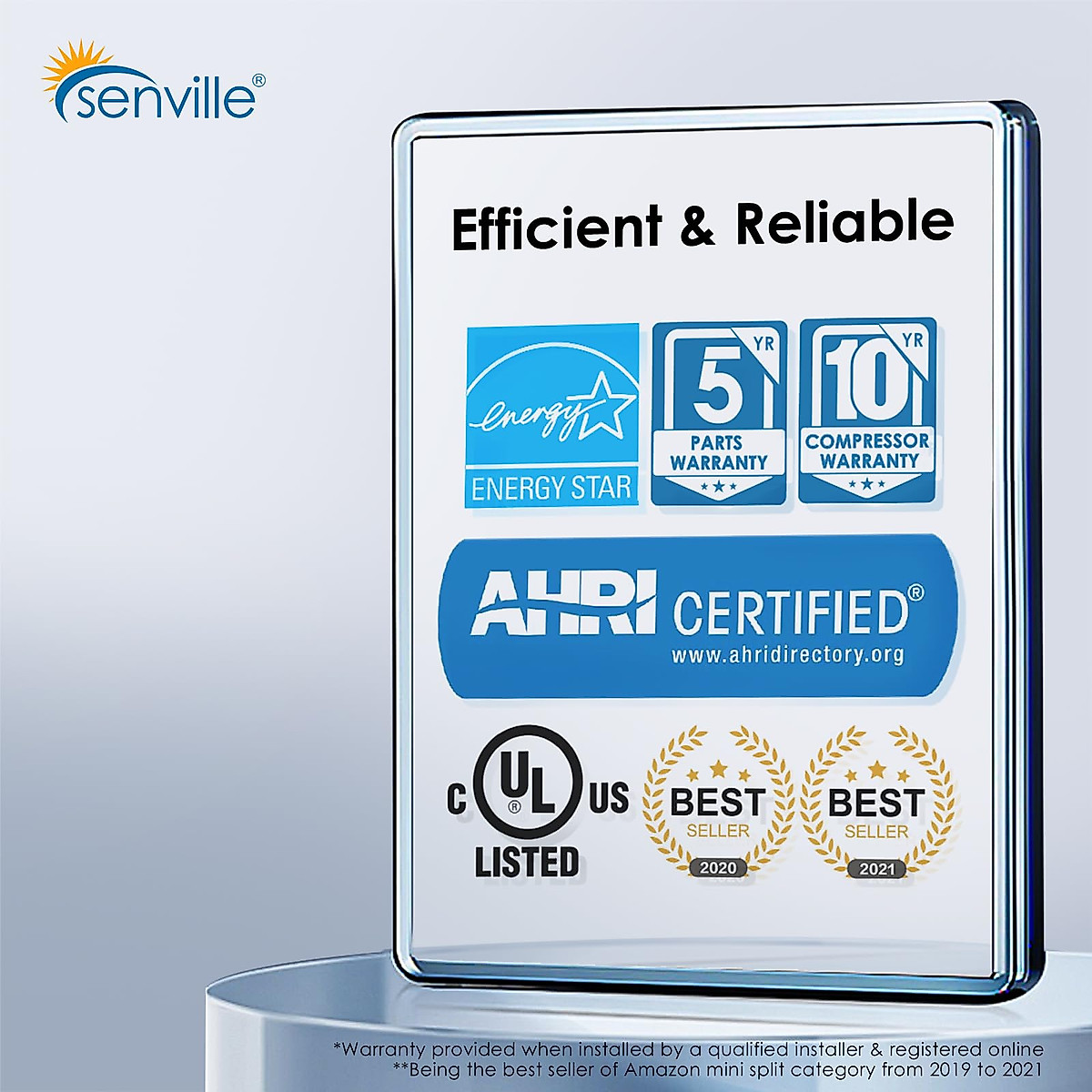 Senville AURA Series Mini Split Air Conditioner Inverter Heat Pump, 33000 BTU, Energy Star, White