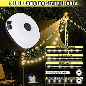 AMESEDAK Camping String Lights, 2 in 1 USB Rechargeable Outdoor String Lights(32.8Ft)