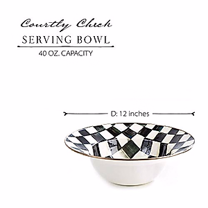 MACKENZIE-CHILDS Courtly Check Serving Bowl, Large 12-Inch Enamel Serving Dish