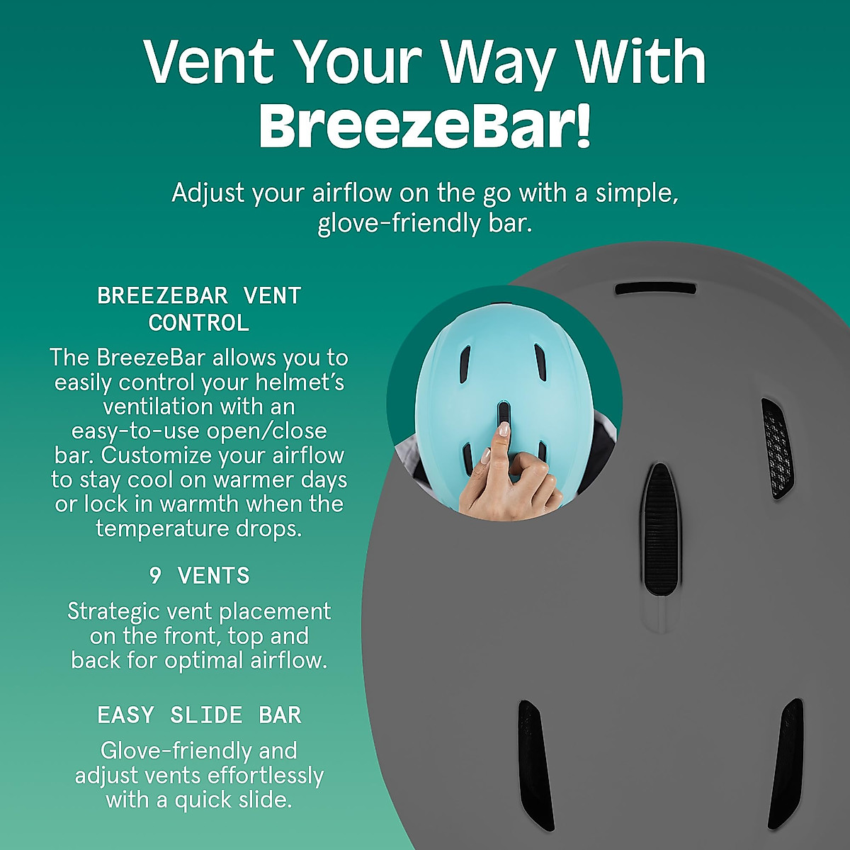 Retrospec Zephyr Ski Helmet - Snowboard Helmet for Adults & Youth- Adjustable Fit Snow Helmet with Protective Shell, and Breathable Vents for Men, Women, Boys and Girls