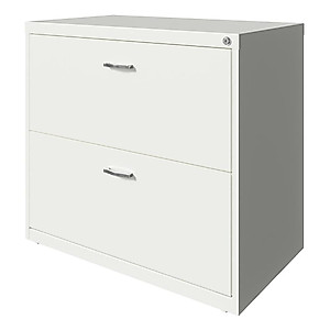 Hirsh Lateral Metal File Cabinet Set 30" W 2 Drawer White with Front/Back Rails