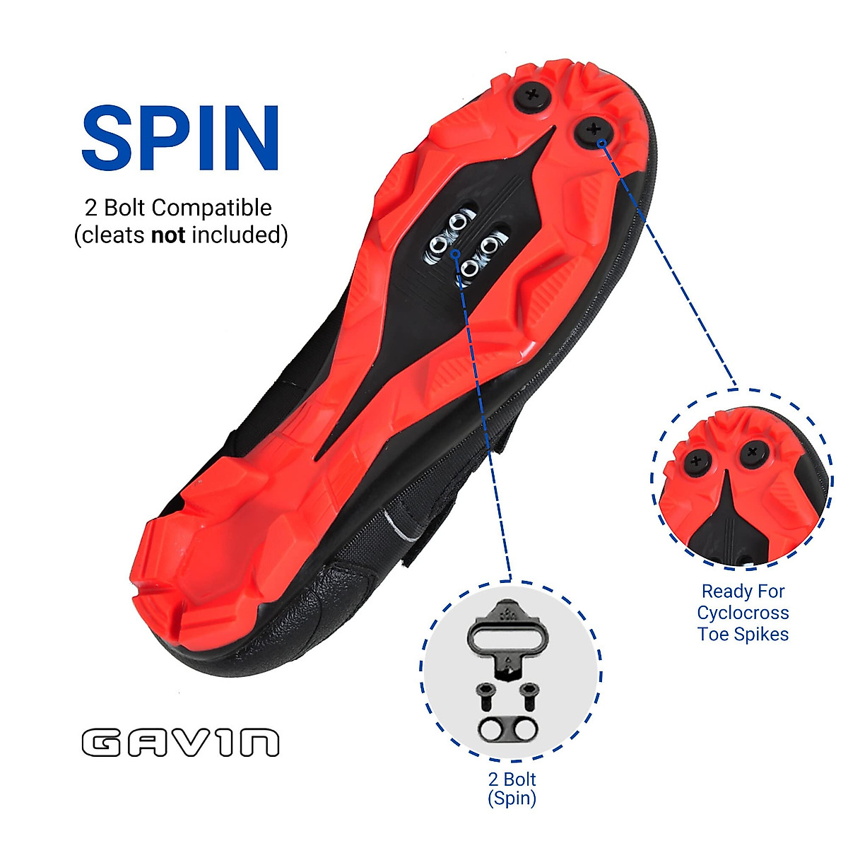 Gavin Mountain Cycling Shoes MTB, 41 EU Black