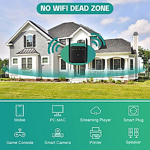 WiFi Extender, AILIYZ WiFi Booster Signal Booster for Home 2.4G /5G Wireless Internet Repeater with Ethernet Port, 1200Mbps WiFi Range Extender for Indoor and Outdoor (Black)