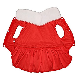 Christmas Dog Dress, Santa Claus Pet Clothes Velvet Skirt, Christmas Outfit Thermal Holiday Girl Puppy Costume, Xmas Holiday Apparel Cute Girl Clothing Red Dresses for Small Medium Dogs Cats(M)