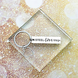 Christmas Gifts Stocking Stuffer for Women Men 11 Steel I Love You Gifts for Husband Wife Under 5 Dollars for Her Him Funny Couple Keychain for Women Men Birthday