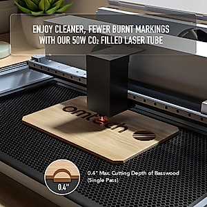 OMTech 50W Desktop Laser Engraver with LightBurn,12x20 CO2 Laser Engraving Machine with 2 Rotary Axes 5MP Camera Fume Extractor Water Chiller,Polar 350 Laser Machine Laser class 2，0.827mW output power