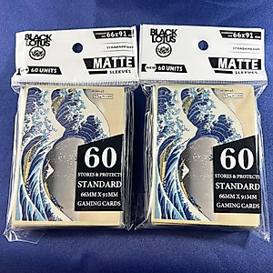 Black Lotus 120 PCS The Great Wave Card Sleeves Printing Japanese Art Card Cover Protectors (Wave 1)