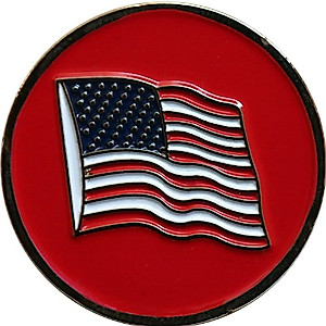 Putter Mounted Divot Tool and Ball Marker - US Flag RED