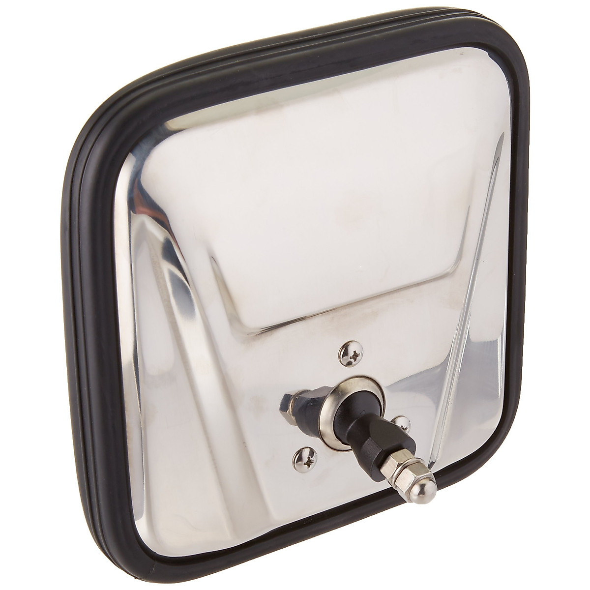 Rugged Ridge 11006.02 Door Mirror Head, Right, CJ-Style, Stainless Steel; 55-86 Jeep CJ , black