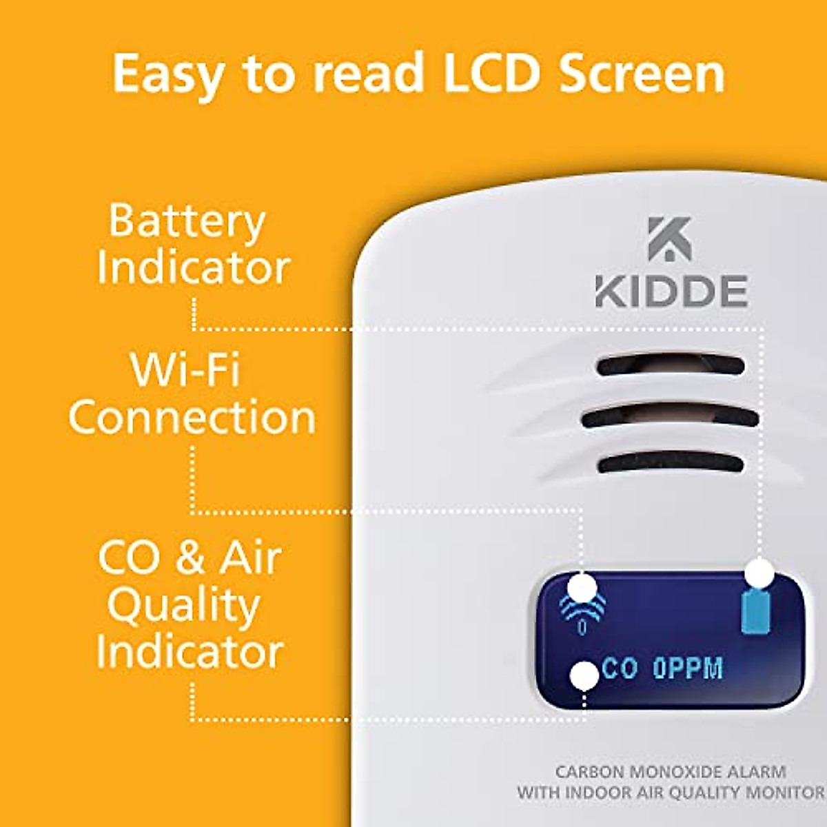 Kidde Smart Carbon Monoxide Detector & Indoor Air Quality Monitor, Plug In Wall, WiFi, Alexa Compatible Device, Voice & App Alerts