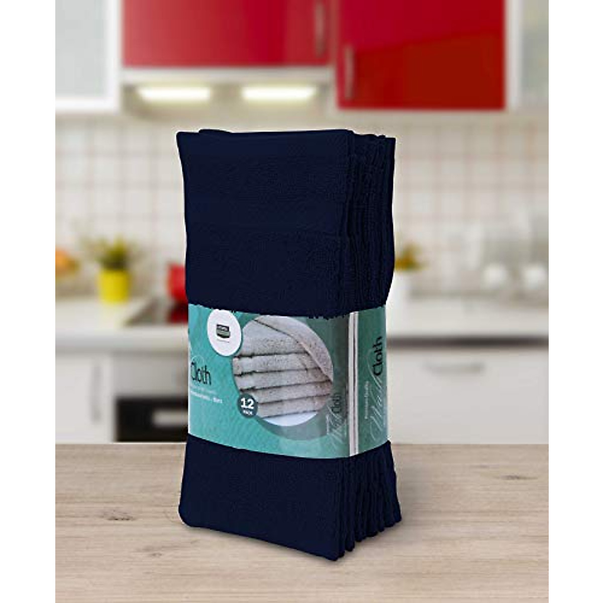 Utopia Towels Premium Bundle - Cotton Washcloths Navy (12x12 inches),Pack of 12 with Navy Hand Towels (16 x 28 inches), Pack of 6