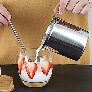 Gravy Boat 400/ML Stainless Steel Manual Milk Frother Milk Foam Frothing Coffee Pitcher Mesh Coffee Foamer Creamer Sauce Jug