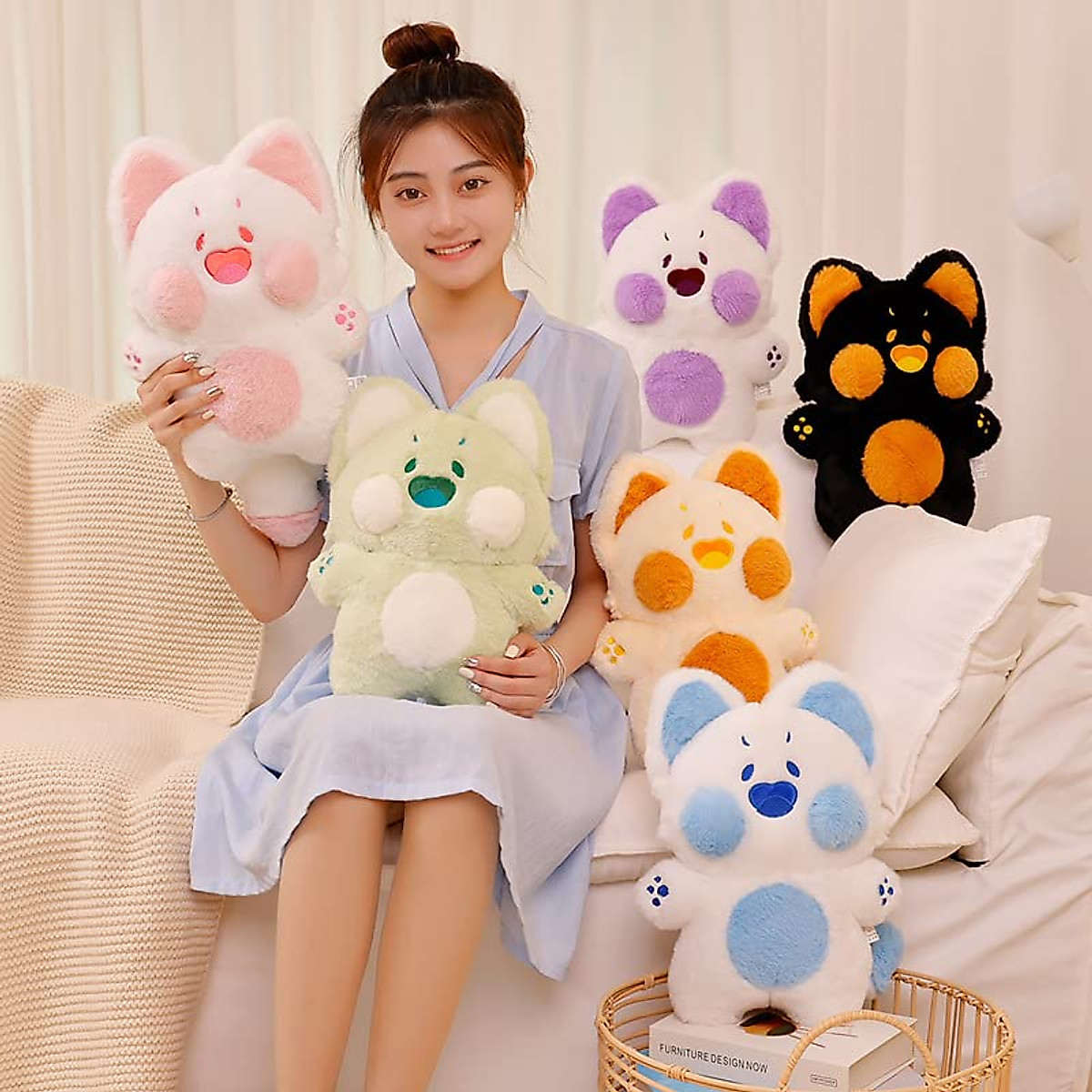 Alwoligag Cat Plush Kawaii Toy,Cat Stuffed Animals,Pillow Cat Soft Pillow, Cute Cat Plushies Gift for Girlfriend and Kids(12 inch)