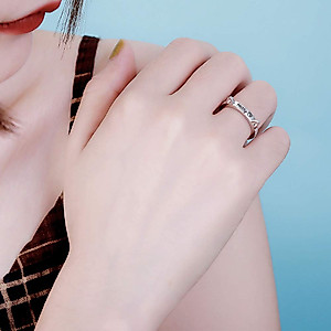 AILIN Custom Cat Rings With Ears 925 Sterling Silver Personalized Engraving Name Paw Print Rings Memorial Jewelry Birthday Gifts For Women Pet Lovers