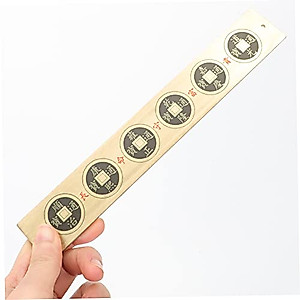 Levemolo 3pcs Tool Traditional Ruler Emperor Antique Coin Craft Multi-Function Handy Multi-use Auspicious Delicate Home Decorative for Office Portable Measuring Straight Bookmark Style