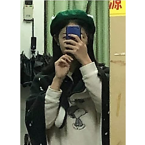 Kawaii Funny Frog Berets Hat Christmas Green Cap Winter Warm Women Girls Gift French Style (kawaii green frog)