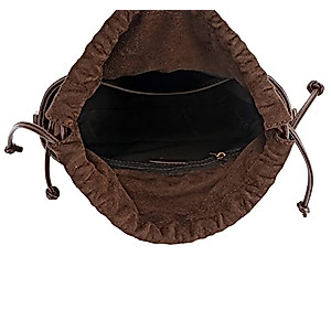 DAVID JONES Women Checker Print Satchel Drawstring Closure Fashion Shoulder Tote Bag