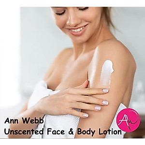Ann Webb Unscented Lotion for Dry Skin- Fragrance Free, Hypoallergenic, Organic, All-Natural, Non-Greasy Lotion for Sensitive, Dry Skin - Face & Body Lotion - Formerly Skin Lotion 16oz