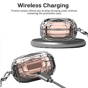 Miimall Compatible with Samsung Galaxy Buds 2 Pro 2022/ Galaxy Buds 2 Case 2021/ Galaxy Buds Pro Case 2021/ Galaxy Buds Live 2020 Case Cover Crystal Case for Samsung Earbuds with Keychain(Clear)